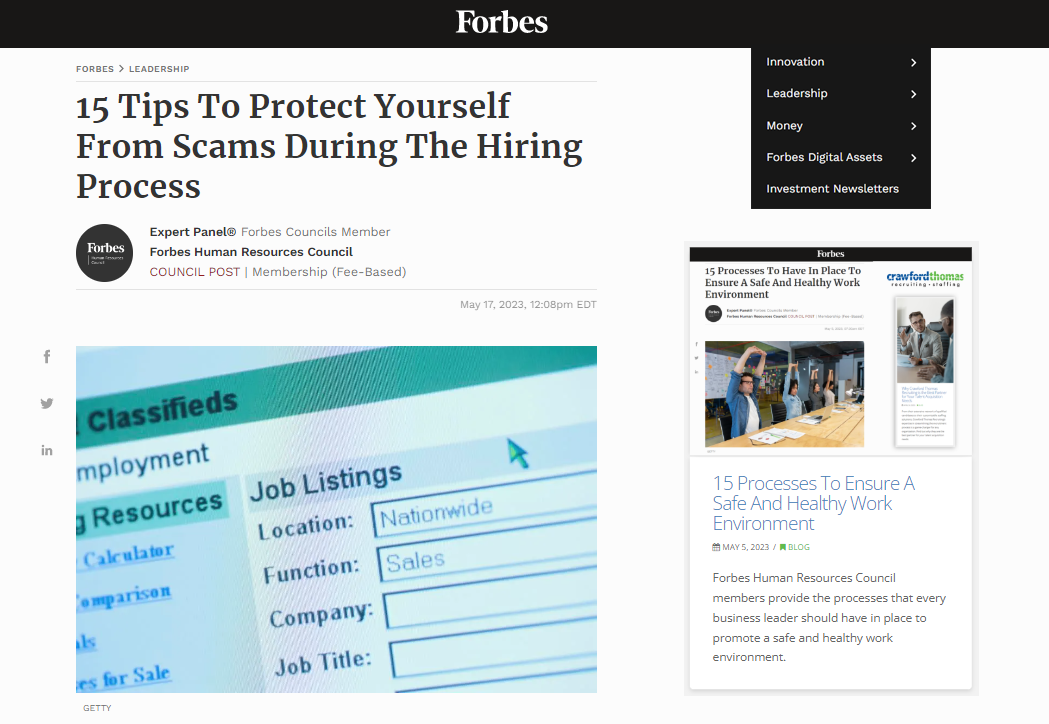 15 Tips To Protect Yourself From Scams During The Hiring Process ...